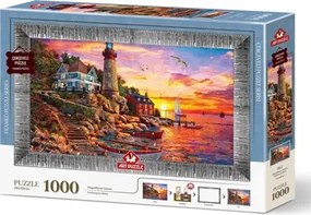 ART PUZZLE 5671 Puzzle s rámem a lepidlem 3v1 Nádherný západ slunce /