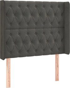 Box spring postel s matrací a LED tmavě šedá 100x200 cm samet 3139728