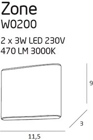 Nástěnné LED osvětlení MAXlight ZONE W0200