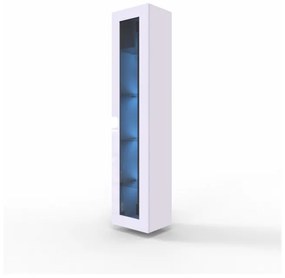 Obývací stěna Zigo II, Osvětlení: osvětlení LED - modré, Barva: bílá / bílá lesk