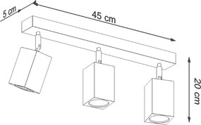 Sollux Lighting Stropní svítidlo KEKE 3 dub