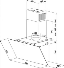 Maan Vertical Glass 60 černá / Odsavač par / Komínový / dálkové ovládá