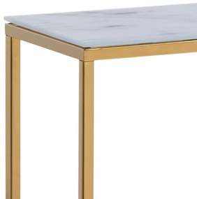 Konzolový stolek Alisma mramor bílý