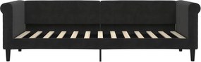 Válenda s přistýlkou a zásuvkami černá 80 x 200 cm samet 3197816