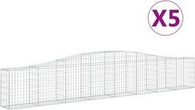 Klenuté gabionové koše 5 ks 400x30x60/80 cm pozinkované železo 3145803