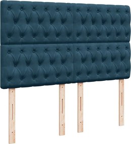 Box spring postel s matrací modrá 140 x 200 cm samet 3293240