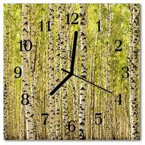 Skleněné hodiny čtvercové Birch les