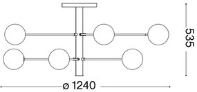 Ideal Lux - LED Lustr na tyči COSMOPOLITAN 10xG9/3W/230V pr. 124 cm černá