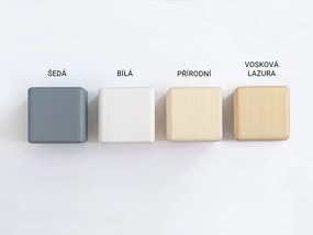Benlemi Dřevěný domečkový regál TALLY Zvolte barvu: Transparentní vosková lazura matná - Bílá