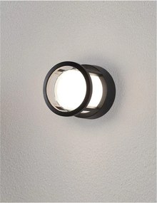 NV 9207615 Venkovní nástěnné svítidlo AGOSTO černý hliník a akrylový difuzor LED 6W 3000K 100-240V 120st. IP54 - NOVA LUCE