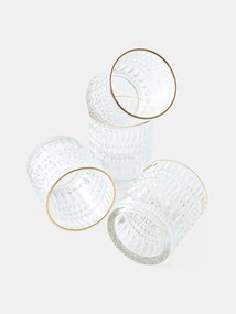 Sinsay - Sada strukturovaných sklenic se zlatým okrajem 4 pack - clear
