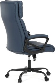 Kancelářské křeslo KA-Y346 BLUE, houpací mechanismus, modrá ekokůže (64 x 75) cm