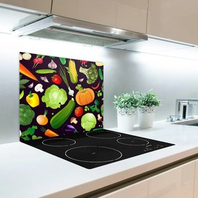 Skleněná krájecí deska Barevné zeleniny 60x52 cm