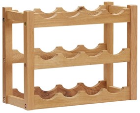 Stojan na víno na 12 lahví 47 x 21 x 36 cm masivní dubové dřevo 289202