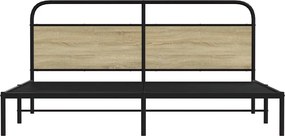 Kovový rám postele bez matrace dub sonoma 200 x 200 cm 3318646