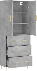 Skříň highboard betonově šedá 69,5x34x180 cm kompozitní dřevo 3195839