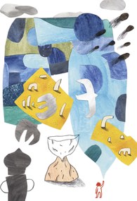 Pavla Baštanová | Olivie a moře Rám: Černý, Velikost: 60 x 40 cm