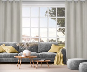 ZATEMŇOVACÍ ZÁVĚS (100%) NA KROUŽCÍCH NITA 140X250 CM TMAVĚBÉŽOVÁ