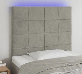 vidaXL Čelo postele s LED 80x5x118/128 cm samet [3122459] Barva: Černá