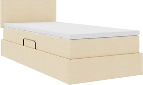 Postel s úložným prostorem a matrací Krémová 100 x 200 cm Samet 3370429