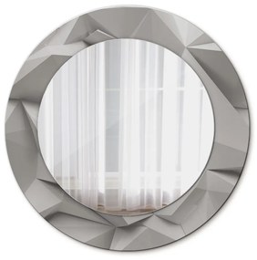 Kulaté dekorativní zrcadlo Abstraktní bílý krystal fi 50 cm