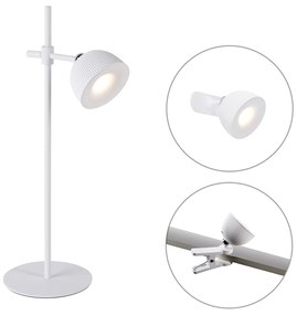 Moderní stolní lampa bílá dobíjecí - Moxie