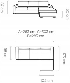 Wersal Rohová Sedací Souprava Vanilla 140 s funkcí Spaní v italském stylu a Kontejnerem VERNIRO