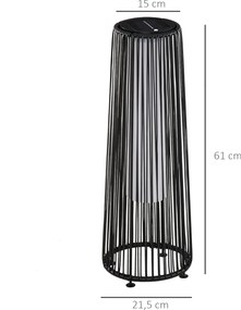 Zahradní solární lampa Outsunny se světelným senzorem, vodotěsná, automatická LED, černá, 21,5 x 21,5 x 61 cm, ideální pro zahradu a terasu | Aosom.de