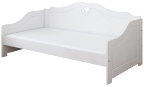 BabyBeds Dětská postel ZUZANA srdíčka Velikost postele: 180x80 cm, Barevné provedení: bílá a šedá, Úložný prostor: Ano, s úložným prostorem Bílá