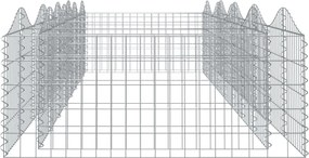 Klenutý gabion vyvýšený záhon 400x100x50 cm pozinkované železo 153551
