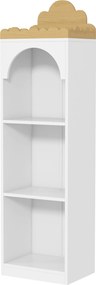 Dětská knihovna AIYAPLAY, regál na hračky, 3 úrovně, roztomilý design mraku, dětský úložný nábytek, úložný prostor na knihy, 40 x 30 x 139,5 cm, do lo