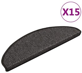 Samolepící nášlapy na schody vzhled sisal 15 ks 65x21x4 cm 326873