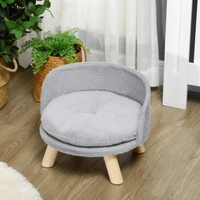 PawHut pelíšek pro psy pelíšek pro kočky pohovka pro psy s protiskluzovými dřevěnými nožkami a polštářem, šedá 40,5x40,5x33cm pro interiér | Aosom.de