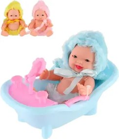 TEDDIES Panenka miminko s vaničkou / Měkké tělo / 12 cm / Kloubová / o