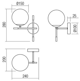 Smarter 01-2945 nástěnné svítidlo Essential, matně zlaté, matně černé, levé provedení, 1xE14, ø15cm