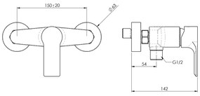 Sapho Sapho, PAX nástěnná sprchová baterie, černá matná, XA11/15