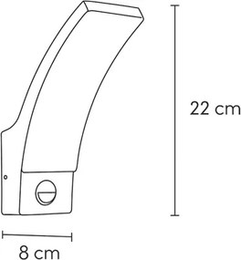 Brilagi - LED Venkovní nástěnné svítidlo se senzorem ARCELO LED/9W/230V IP44