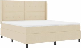 Postel s boxspringem s polštářem Krémová 200 x 180 cm textil 3341663