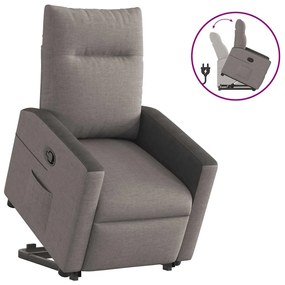 Zvedací polohovací křeslo taupe textil