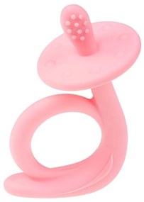 Dětské silikonové kousátko Akuku Šneček růžové Barva: Růžová