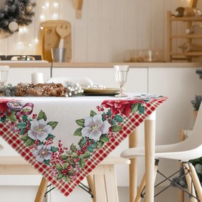 VÁNOČNÍ GOBELÍNOVÝ UBRUS NA STŮL MERRY 100X100 CM VZOROVANÝ
