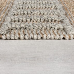 Flair Rugs, Běhoun Jubilant Medina Jute Natural/Grey, 60x230, béžová, ložnice