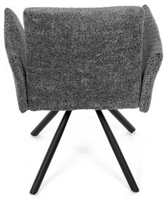 Jídelní židle, šedá, látka bouclé, DCH-W1117 GREY2