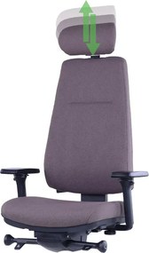 MERCURY STAR Ergonomická kancelářská židle DIVERSE – pro dlouhé sezení 8–12 h, látka, tmavě hnědá
