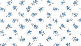 Dadka Povlak na polštář bavlna Malé růže modré 50x70 cm