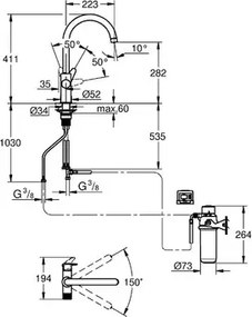 Grohe - Set dřezové baterie StartCurve s filtrací, chrom