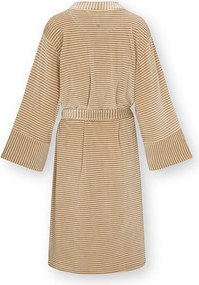 Pip Studio Naomi Kimono Velvet Little Sumo Stripe, pískové (Bavlněné sametové kimono)