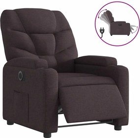 Elektrické polohovací křeslo tmavě hnědé textil 3204577
