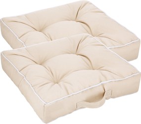 Livarno® Sada venkovních voděodpudivých podsedáků, 39 x 39 cm, 2dílná, béžová