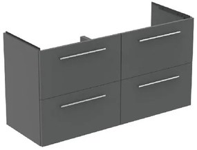 Ideal Standard i.Life A - Umyvadlová skříňka, 63x120x44 cm, 4 zásuvky, šedý matný křemen T5513NG